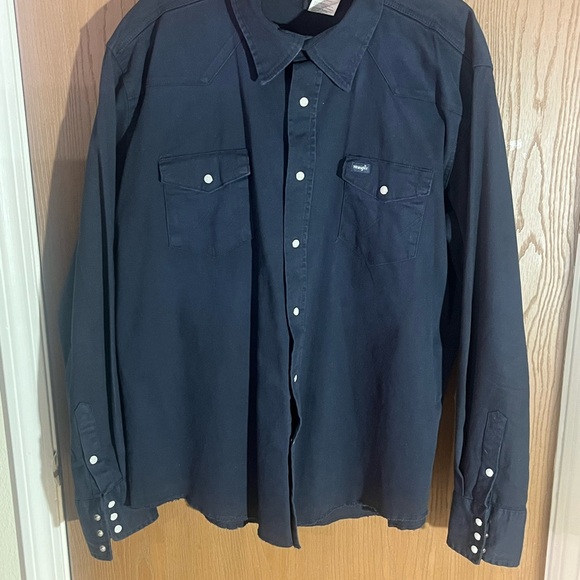 Wrangler | Shirts | Mens Navy Blue Wrangler Button Down Xxl With Pearl ...